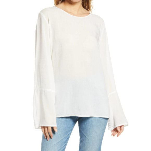 Treasure & Bond | Tops | New Treasure Bond Soft Voile Sheer Shirt Ivory ...